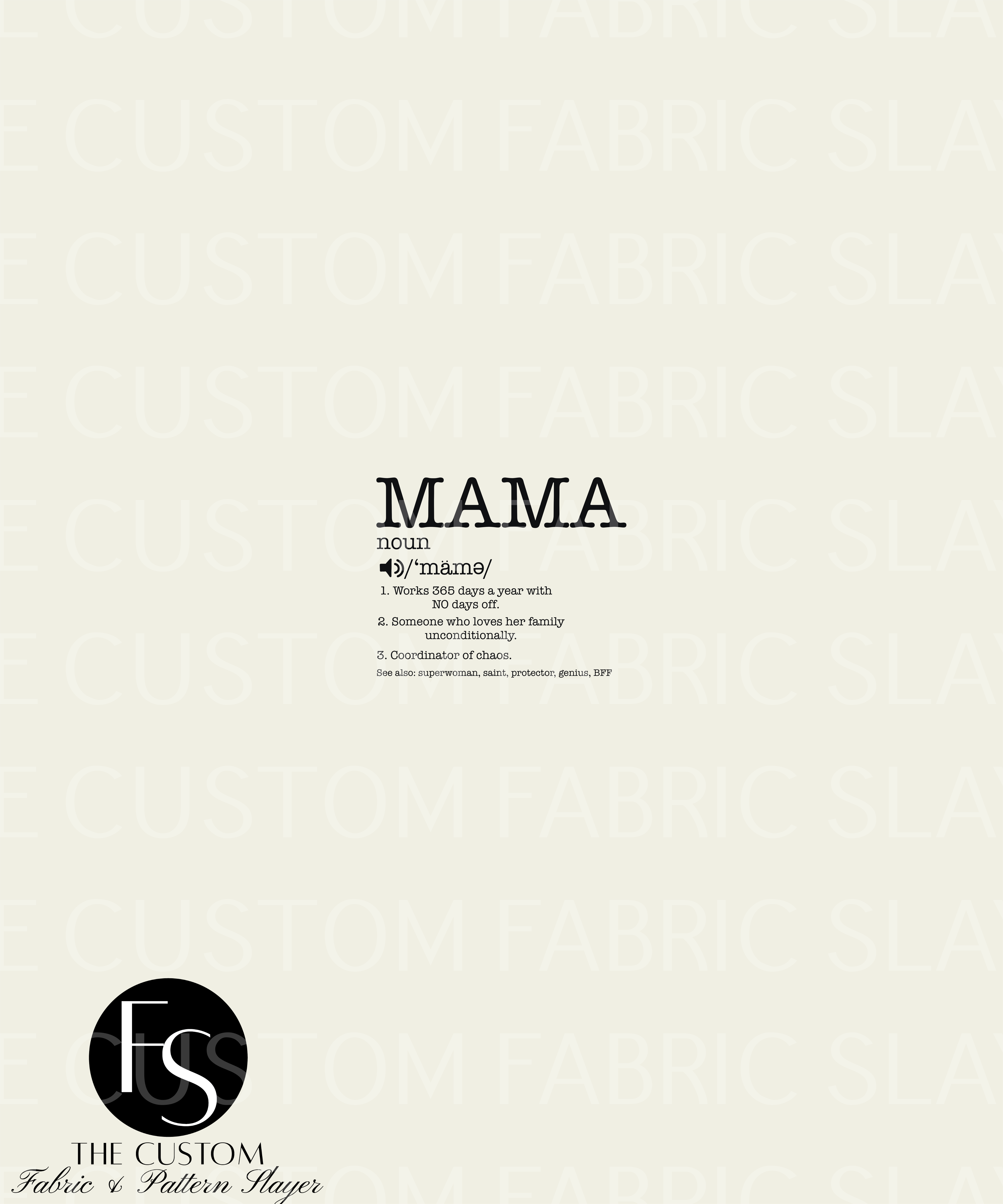 Full Bloom - MAMA - LYSSDOODLES Panel – The Custom Fabric Slayer