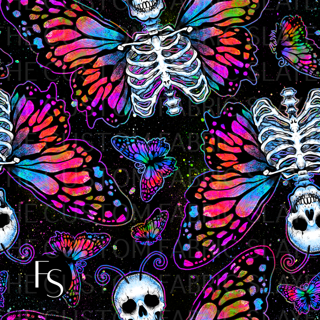Skeleton Butterflies - MILKTEEF – The Custom Fabric Slayer