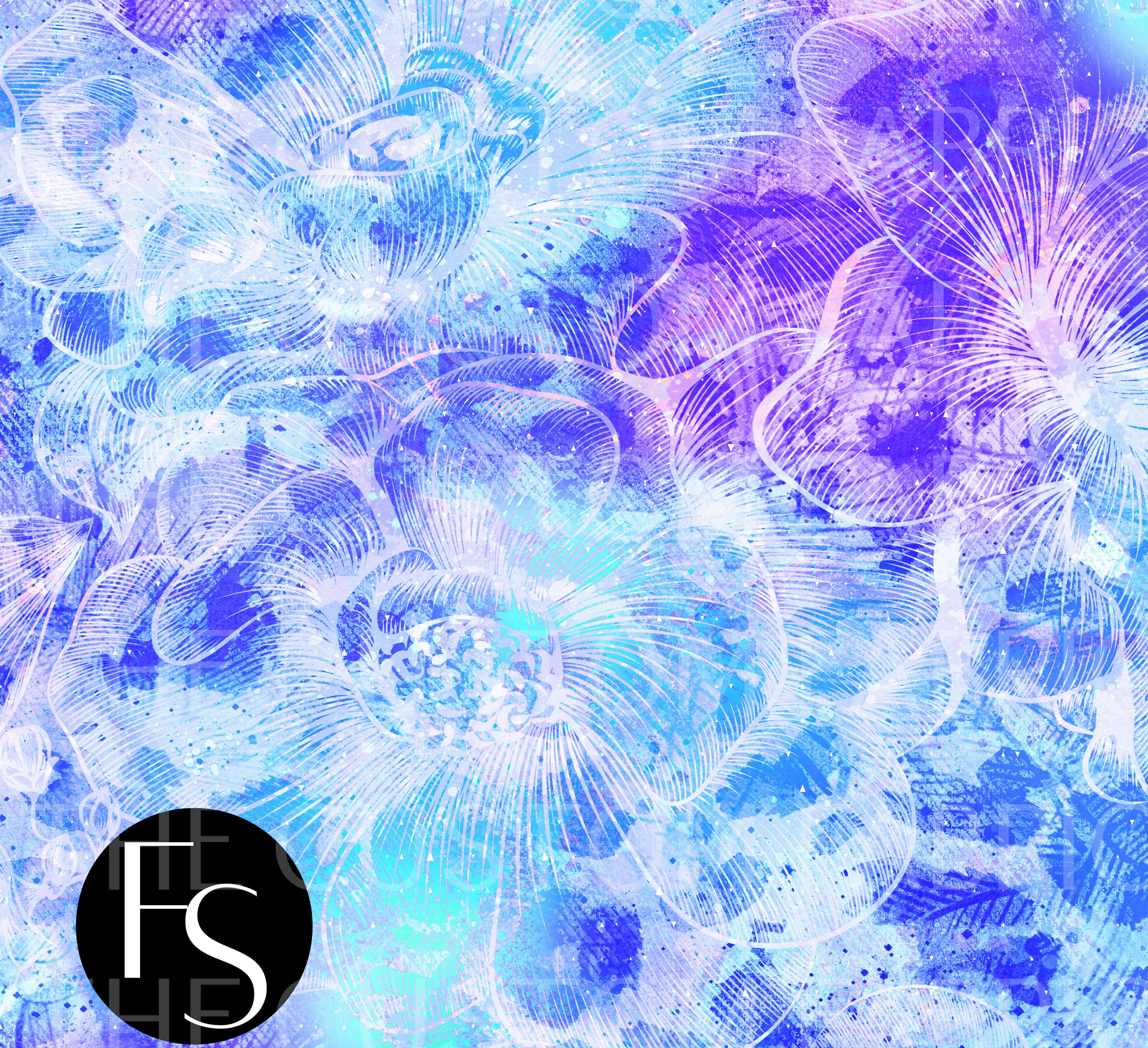 Neon Blue Florals - 2024 – The Custom Fabric Slayer