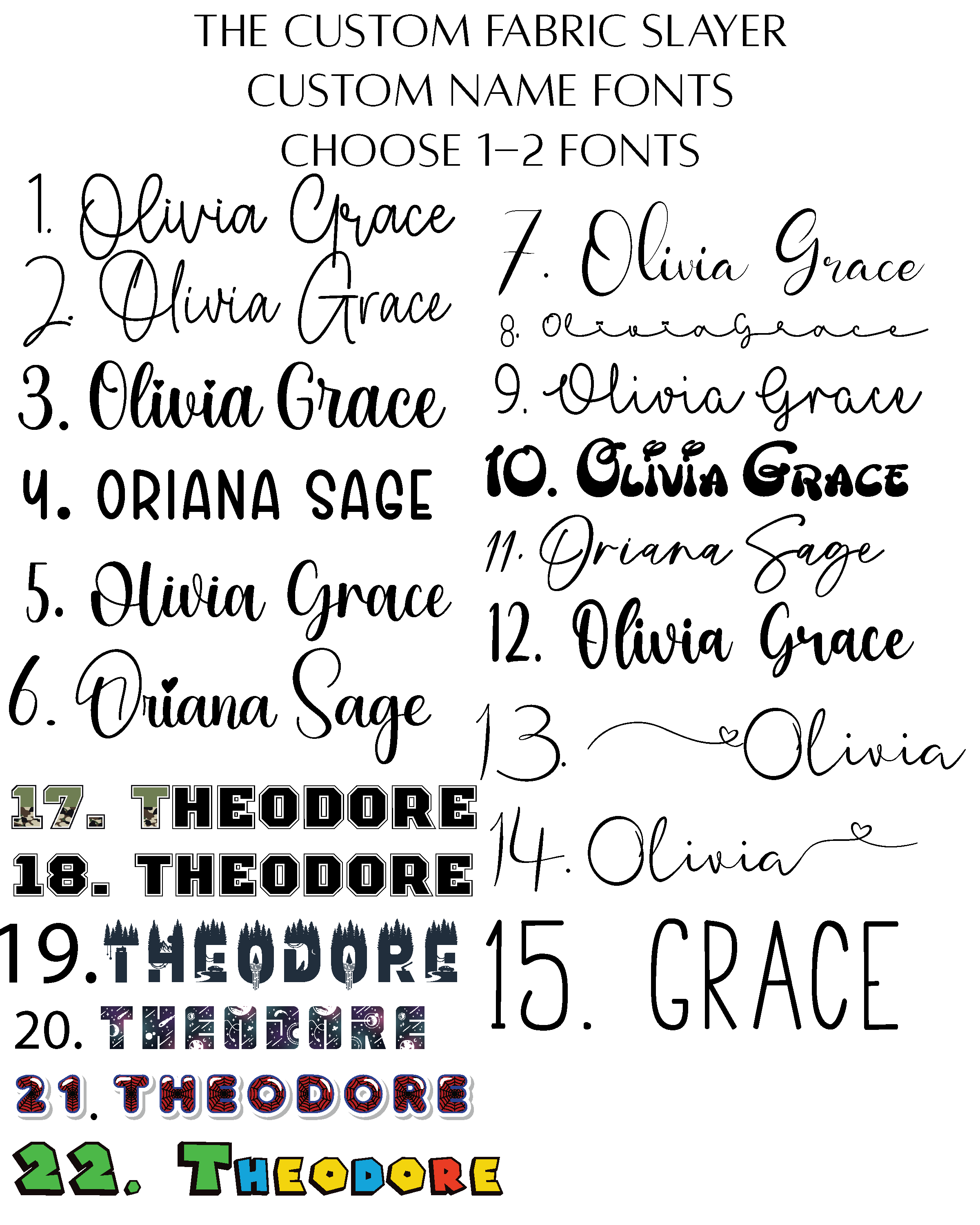 Custom Printery - Basics Custom Name Fabric – The Custom Fabric Slayer